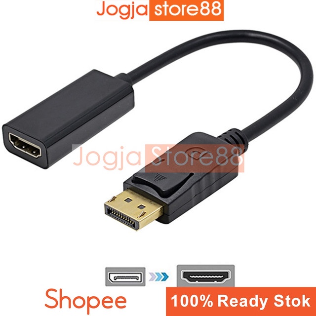 Jual Adapter Converter DisplayPort to HDMI - Black | Shopee Indonesia