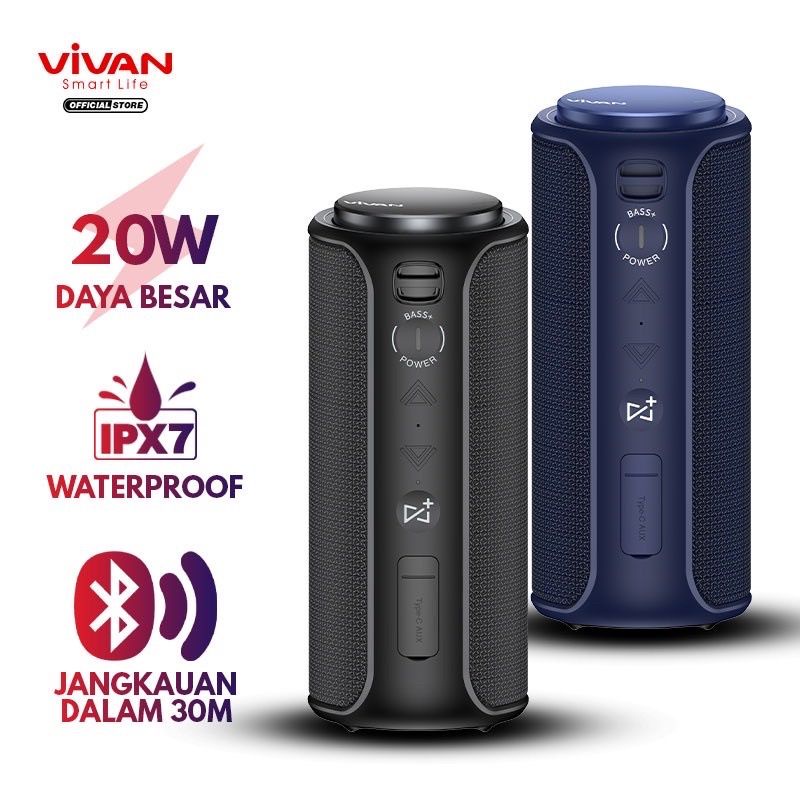 Jual Vivan VS30 Speaker Bluetooth Portable Waterproof IPX7 Subwoofer ...