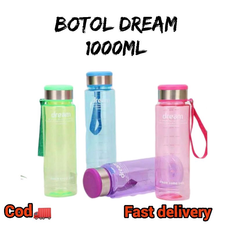 Jual Botol minum dream sporty 1 Liter / insert water tali / Botol air ...