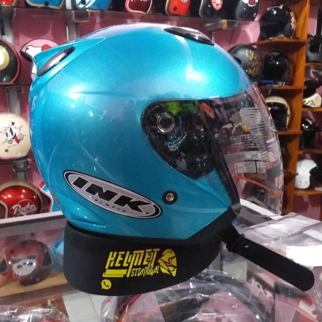 Jual helm INK CENTRO JET SOLID original warna ice blue / biru muda ...
