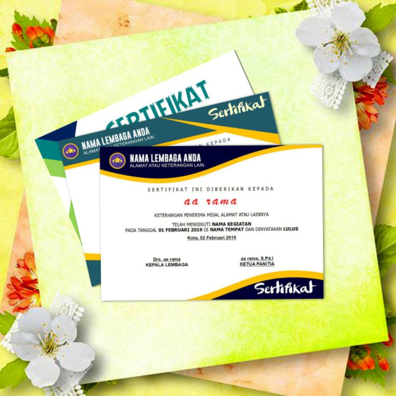 Jual Cetak Sertifikat / Piagam / Size a4 | Shopee Indonesia