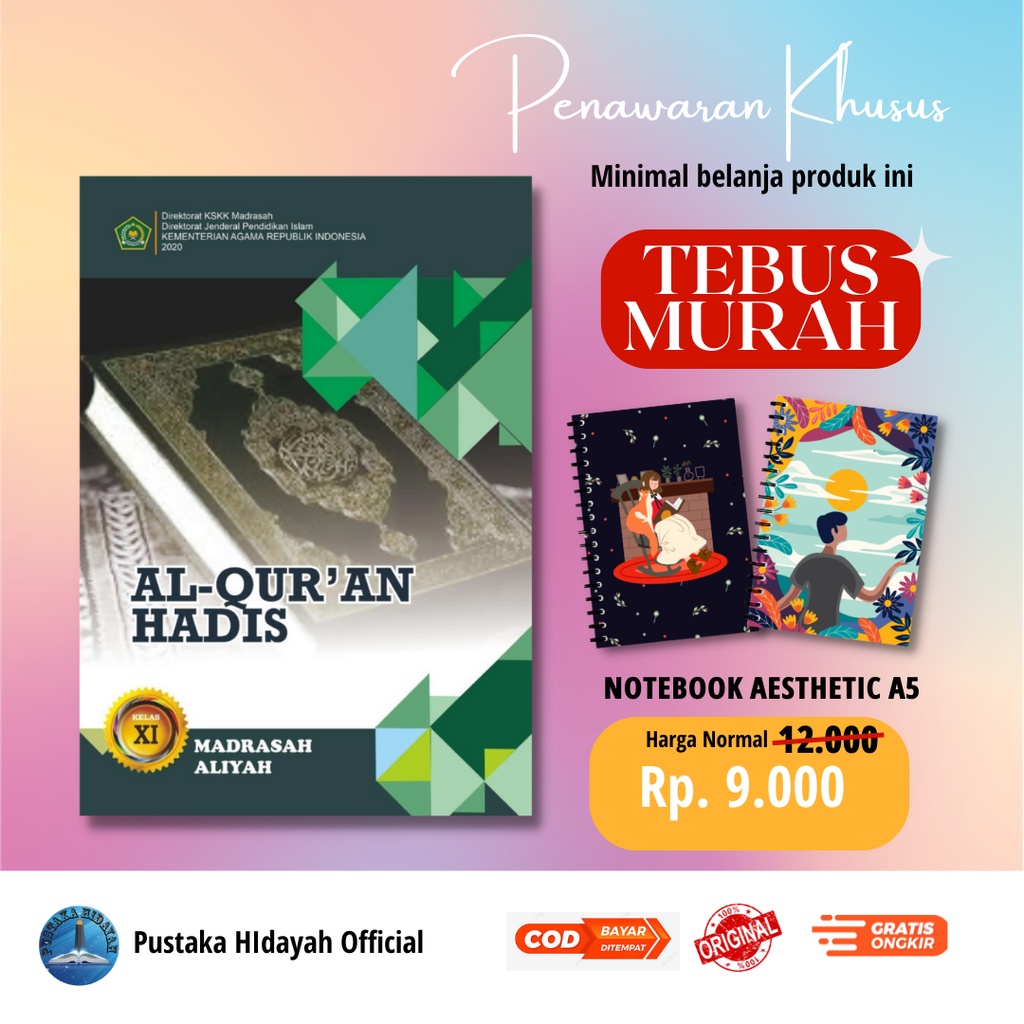 Jual Buku Siswa AL QURAN HADIS Kelas 11 Madrasah Aliyah - KEMENAG Buku Pendidikan Agama Islam ...