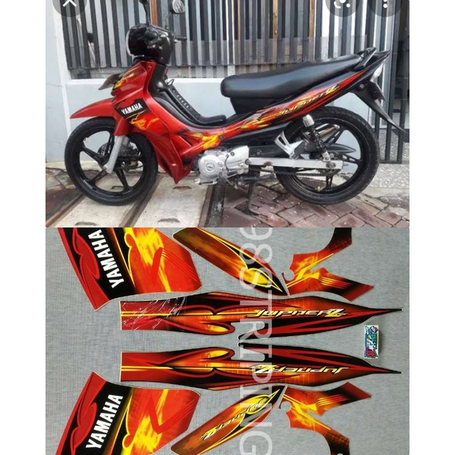 Jual STRIPING JUPITER Z MERAH HITAM CW RACING TAHUN 2008 2009 STIKER ...