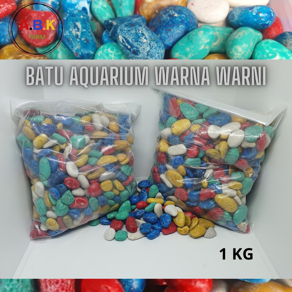 Jual Batu Warna Warni Aquarium / Batu Hiasan Aquarium / Batu Aquascape 1 kg kilogram | Shopee ...