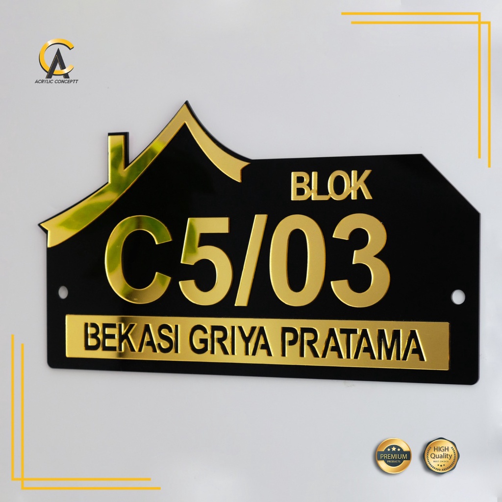 Jual Plat Rumah Custom / Plat Nomor Rumah Akrilik / Plat Nomor Akrilik ...