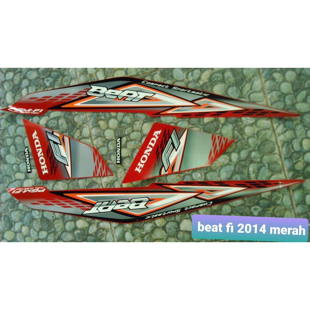 Jual stiker striping honda beat fi 2014 merah | Shopee Indonesia