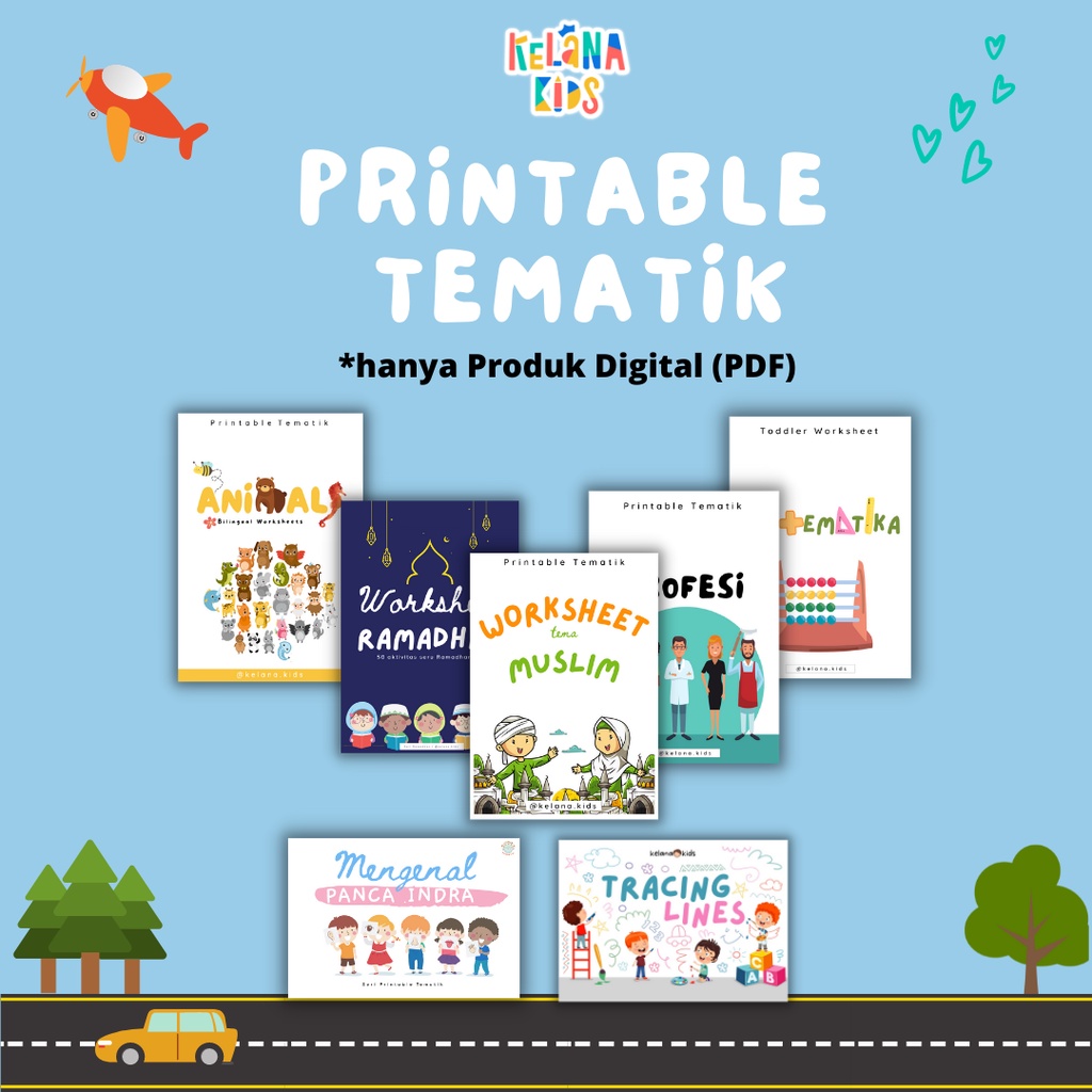 Jual Worksheet & Printable Tematik Lembar Kerja Anak TK PAUD Beragam ...