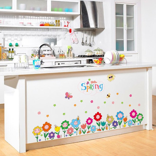 Jual RELIZA WALL STICKER RUMPUT BUNGA MATAHARI SMILE ANAK SUN FLOWER ...