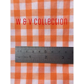 Jual Kain Kotak orange putih 1cm lebar 150cm. | Shopee Indonesia