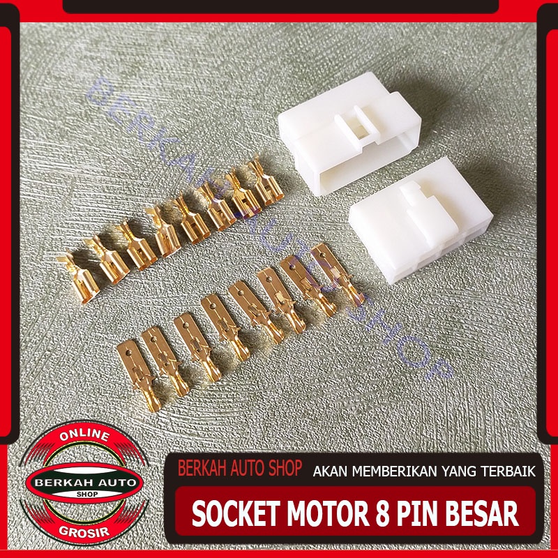 Jual Socket 8 pin besar + skun - soket - konektor motor jual per 1 ...