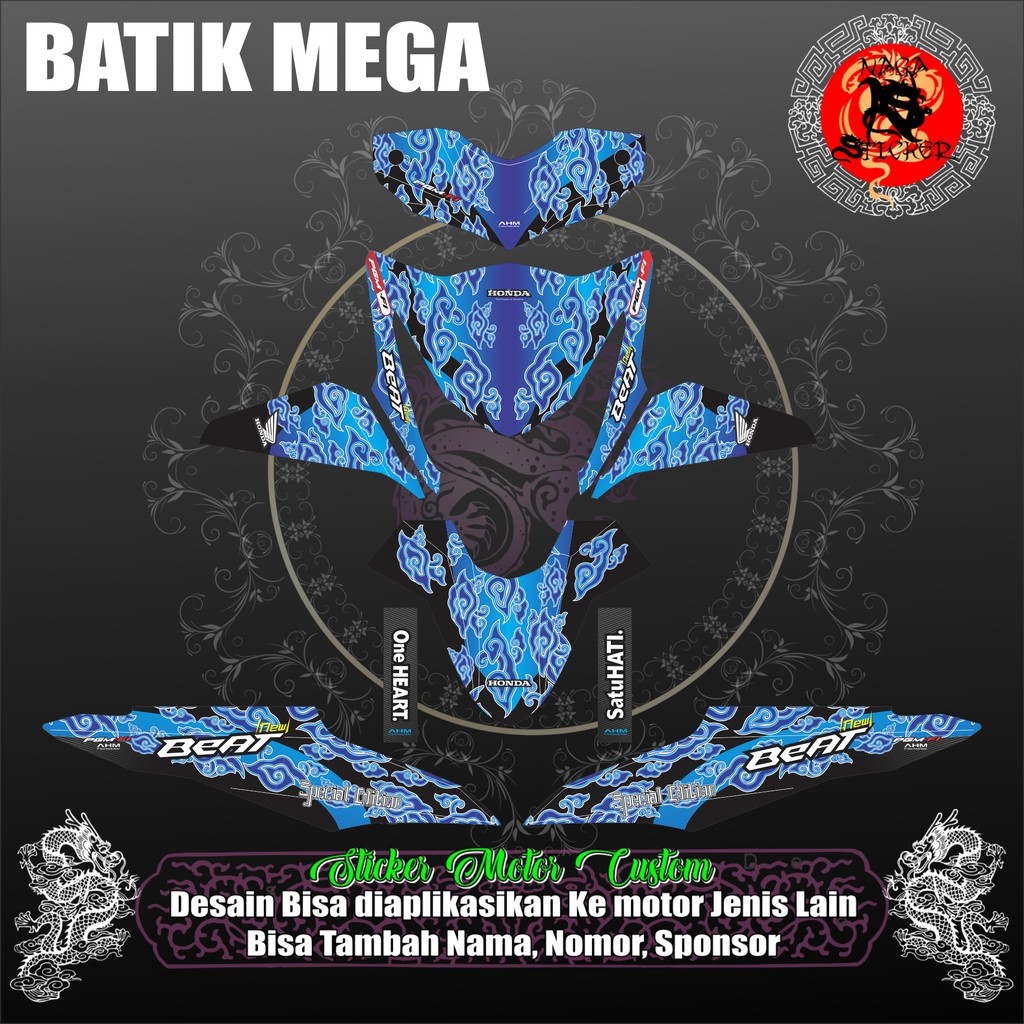 Jual DECAL STICKER HONDA BEAT FI 2013 KONSEP BATIK | Shopee Indonesia