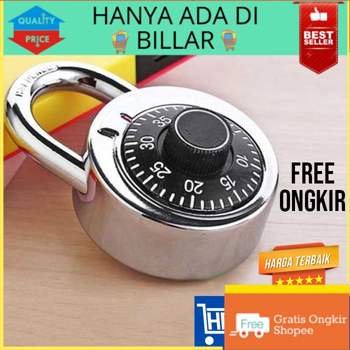 Jual GEMBOK BULAT KODE KOMBINASI KUNCI LINGKARAN HARD ZINC ALLOY ...