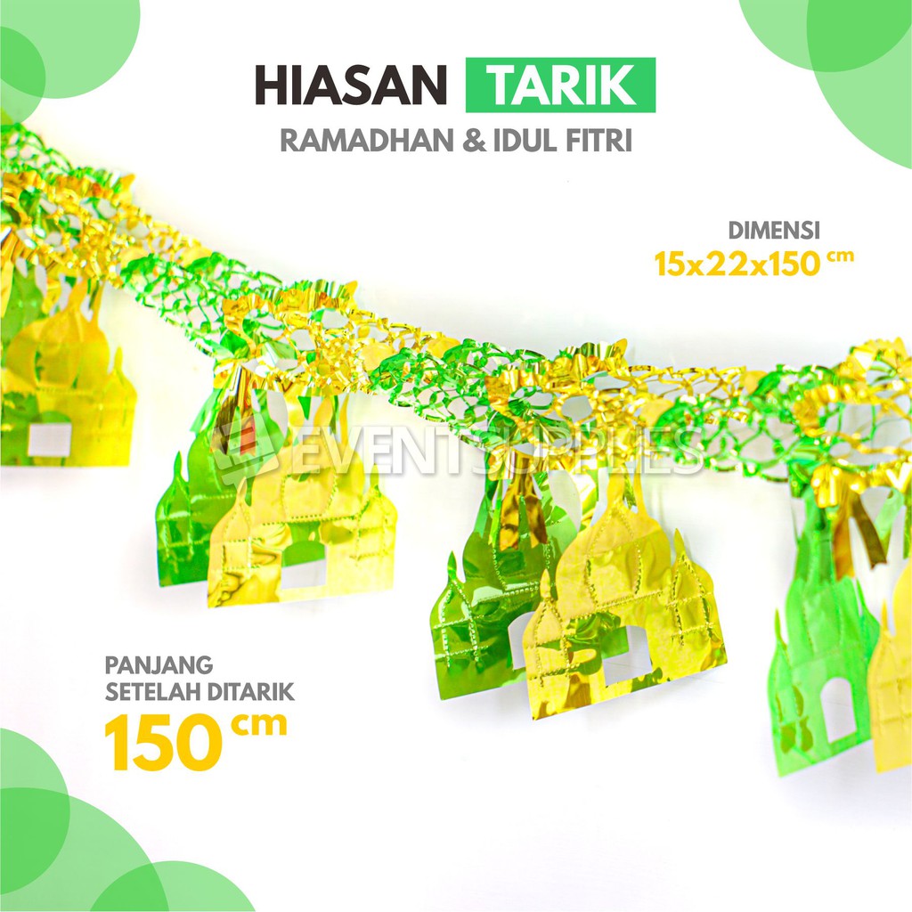 Jual Dekorasi Slinger Garland Hiasan Tarik Foil Ramadhan Lebaran Idul Fitri | Shopee Indonesia