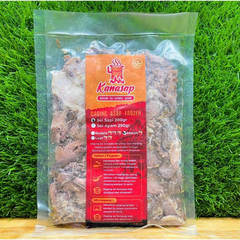 Jual Kanasap Sei Sapi Daging Asap Sambal Matah 200gr | Shopee Indonesia