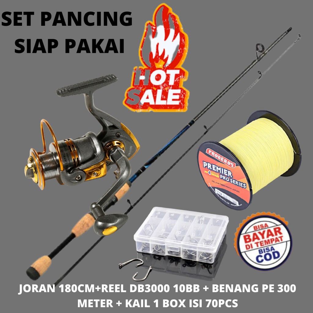 Jual Set Pancing Kolam Sungai Pantai Joran 180cm Reel Katrol Gulungan10 ...