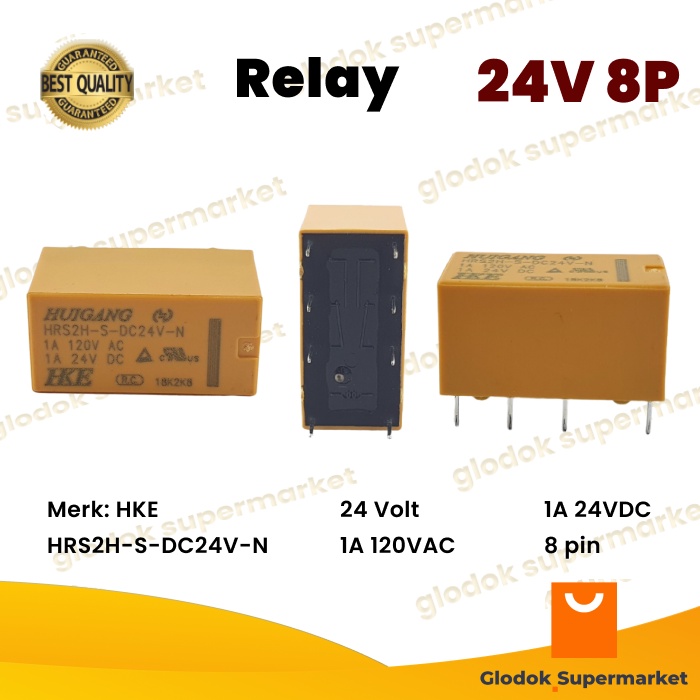 Jual Relay HKE DC 24V 8 Pin HRS2H-S-DC24V-N Riley 24 Volt 8p Power ...
