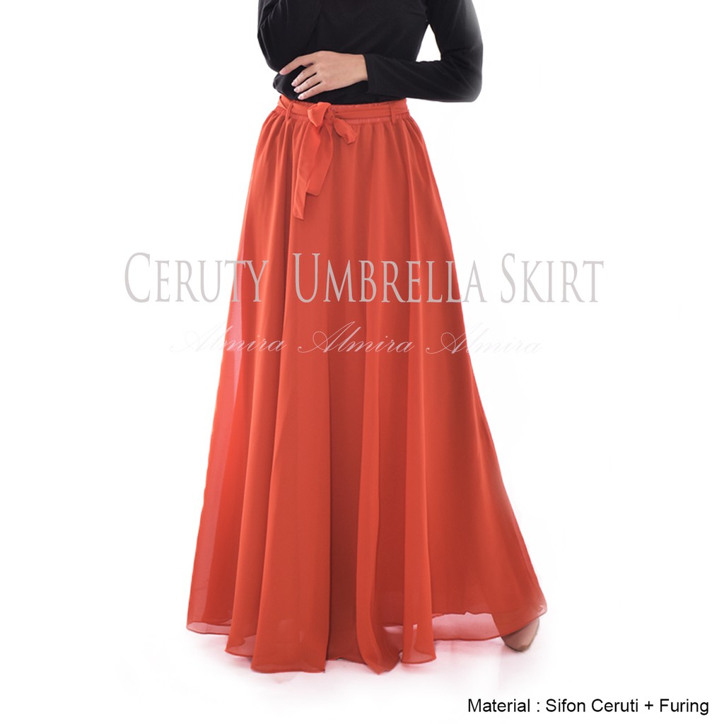 Jual Rok Sifon Panjang Model Payung Lebar Chiffon Ceruty Umbrella Skirt ...
