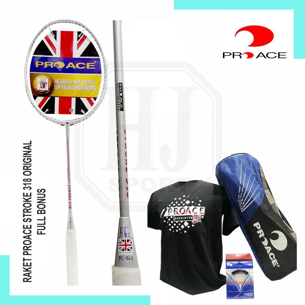 Jual Raket Original Pro Ace Stroke 318 Bonus Komplit Badminton | Shopee ...