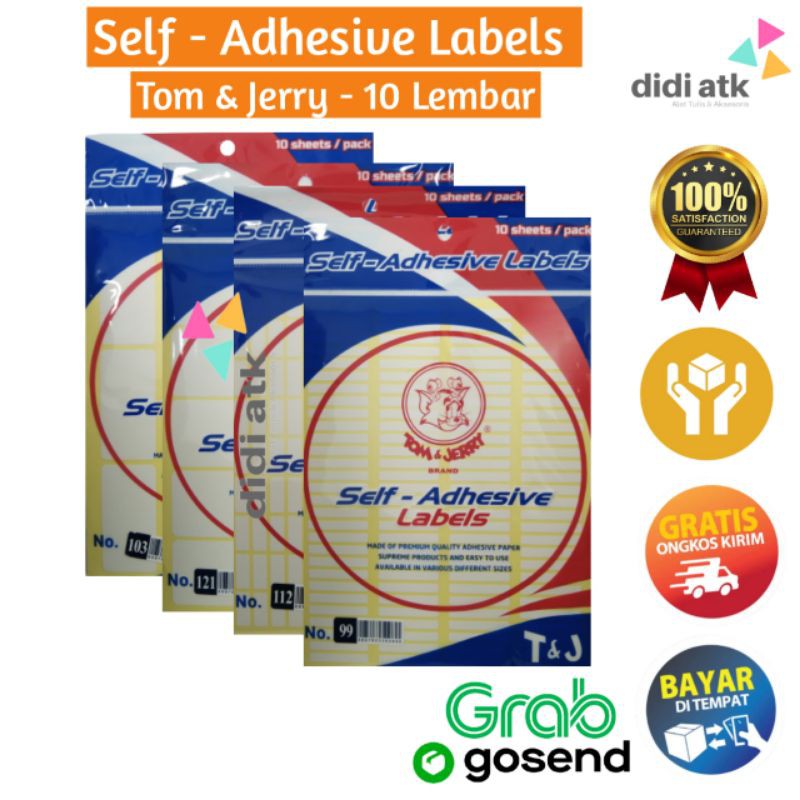Jual Self - Adhesive Labels Tom & Jerry / Label Kertas Tempel Nomor 99 ...