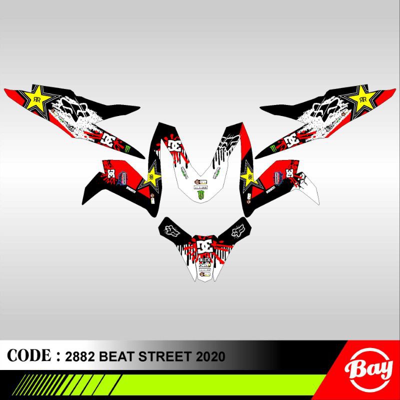 Jual Sticker motor Beat new 2020 - 2021 all tipe motif rockstar full ...