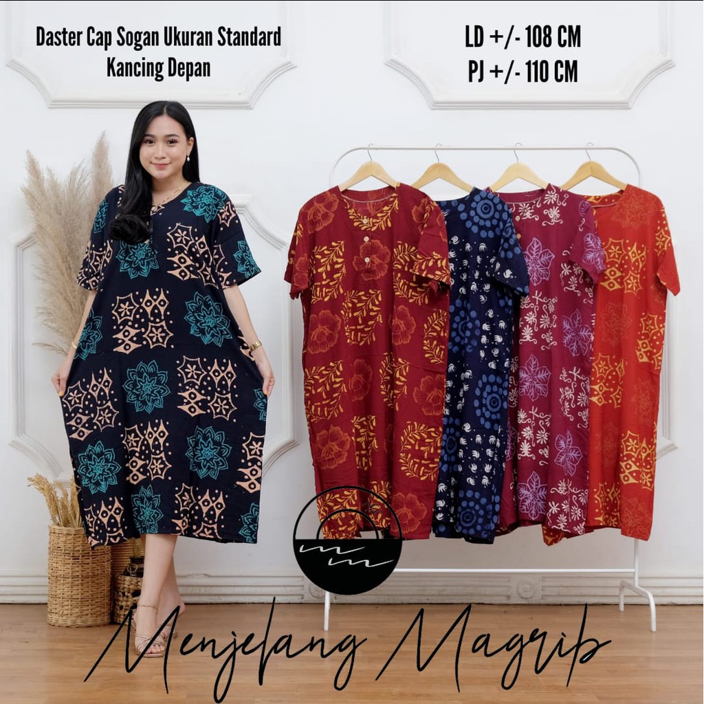 Jual Batik Cap Daster Kancing Tiga motif bunga full variasi | Shopee ...