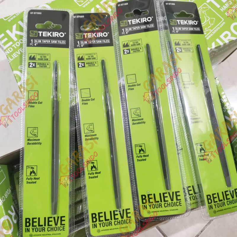 Jual kikir segitiga 4" TEKIRO slim taper saw file alat kikir asah kayu ...