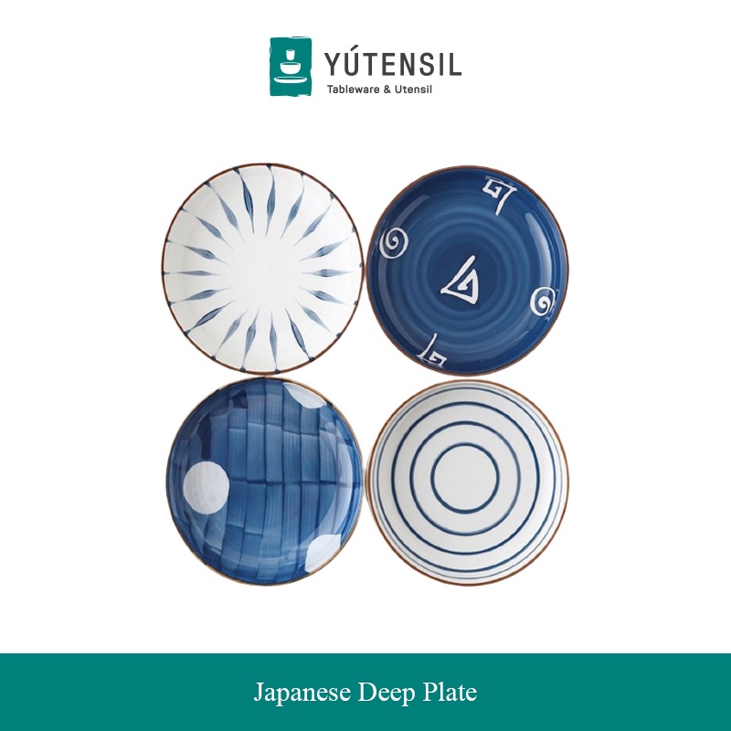 Jual Yutensil Piring Makan Keramik Jepang / Deep Plate / Mangkok Makan ...