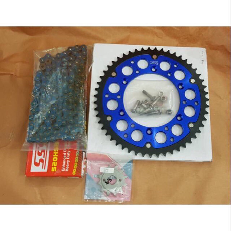 Jual gear set roz yamaha wr 155 rantai 520 sss biru | Shopee Indonesia