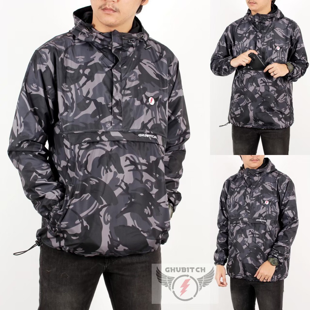 Jual JD- JAKET CAGOULE LORENG PRIA / JAKET CAGOULE CAMO / JAKET PARASUT ...