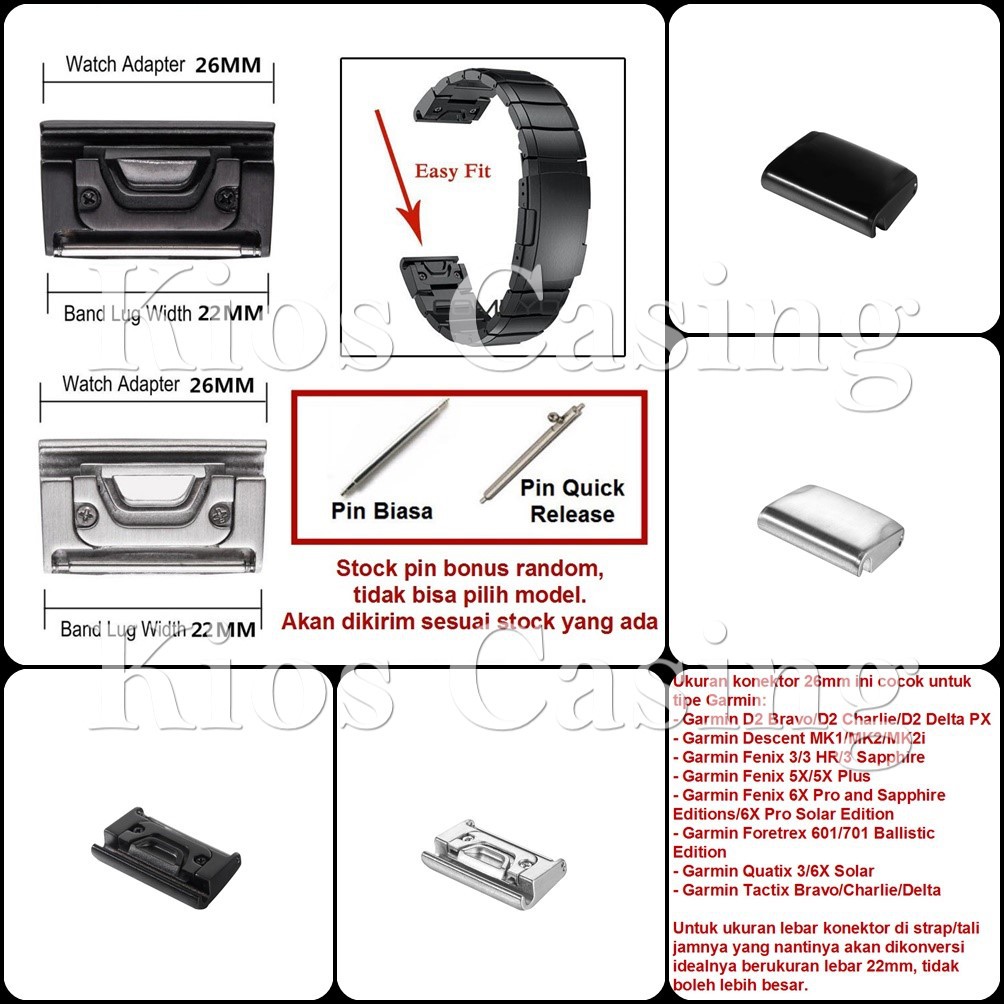 Jual Garmin Quick Fit Quickfit Adapter Adaptor Konektor Connector 26MM ...