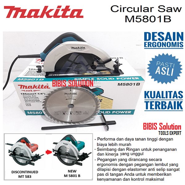 Jual Mesin Circular Saw Mesin Serkel Gergaji Potong Kayu Circle 7 inch Maktec Makita MT583 ...