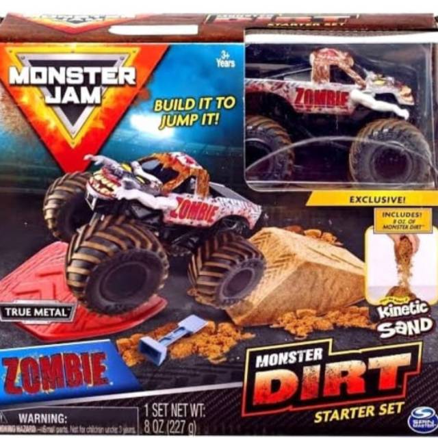 Jual Monster Jam Kinetic Sand Monster Dirt Starter Set Zombie By Spin ...