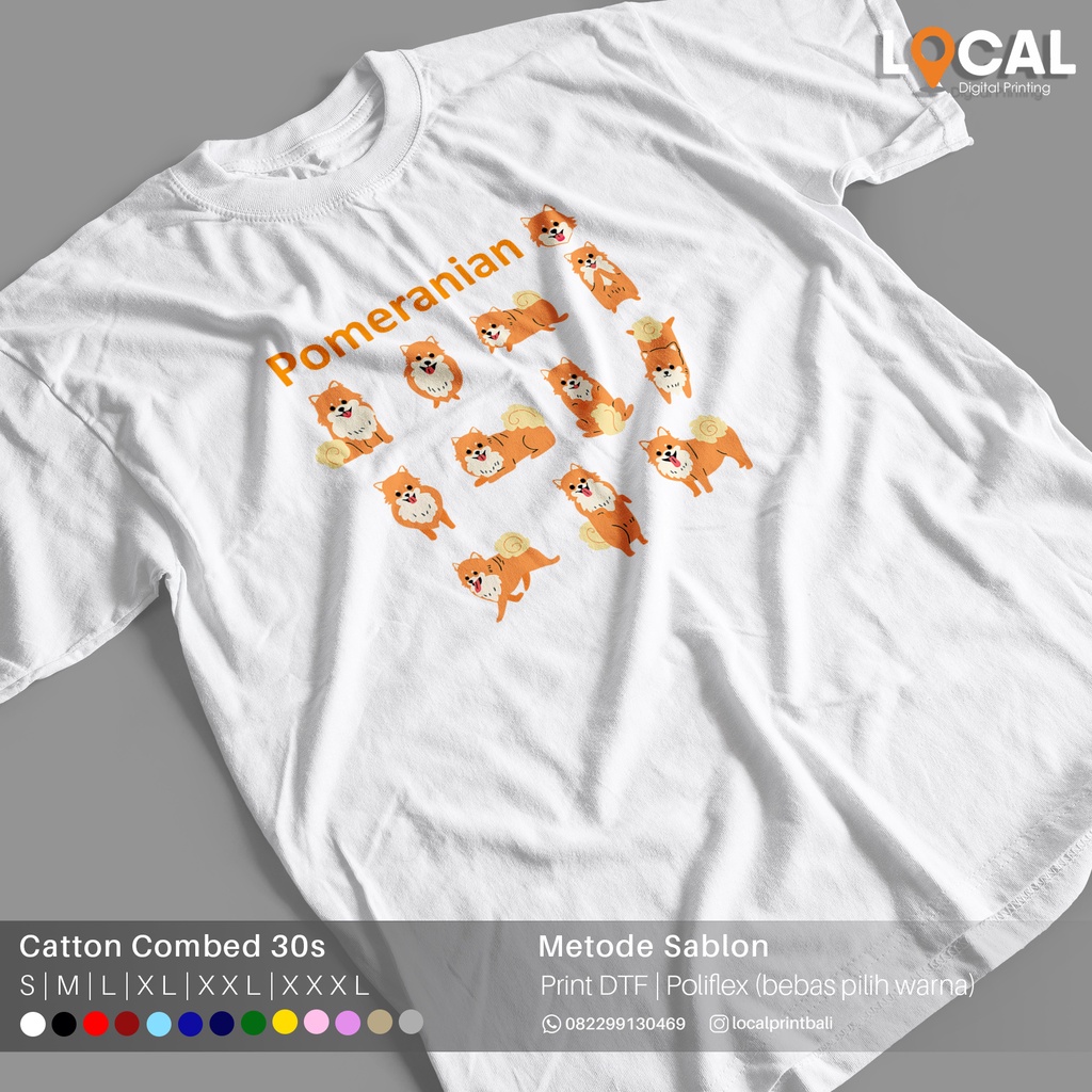 Jual KAOS BAJU GAMBAR ANJING POMERANIAN DOG HYPE 4 CUSTOM DTF A4 ...