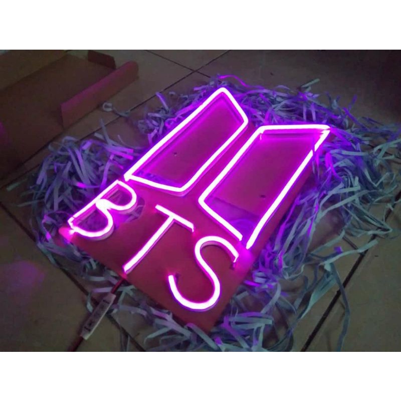 Jual BTS neon sign, BTS sign, neon flex, lampu BTS, 35x20 | Shopee ...