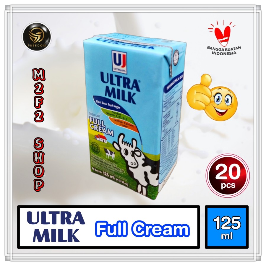 Jual Susu Ultra Mini Kotak UHT Rasa Full Cream - 125 ml (Kemasan 20 Pcs) | Shopee Indonesia