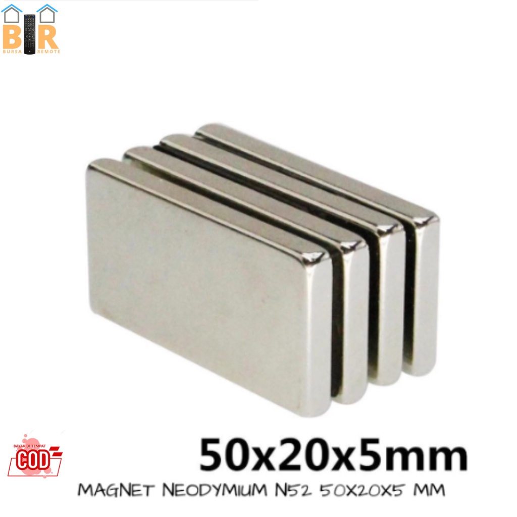 Jual STRONG MAGNET NEODYMIUM KOTAK N52 NdFeB SQUARE 50x20x5 MM - MAGNET ...