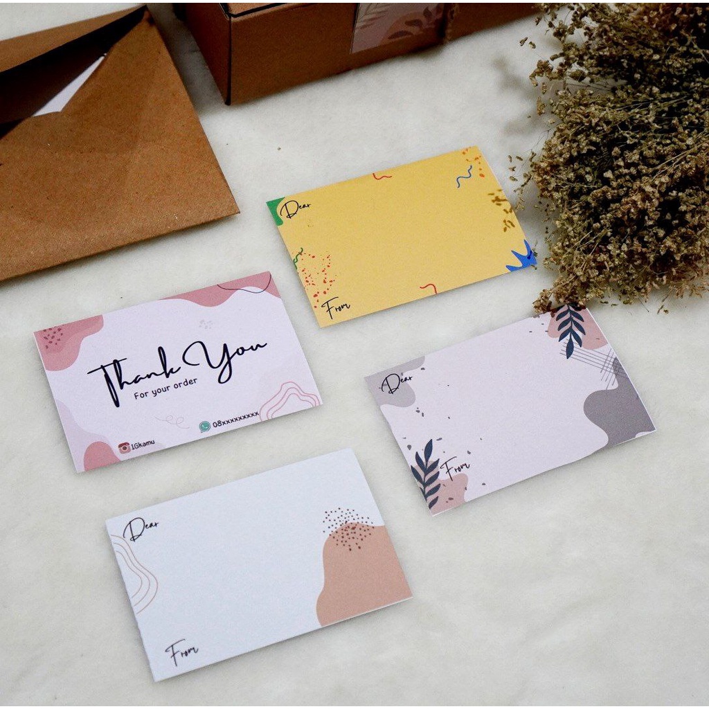 Jual kartu ucapan bisa custom / thankyou card / THANK YOU CARD 6x9 CM ...