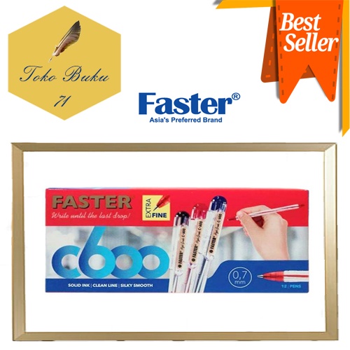 Jual PULPEN FASTER C-600 / PEN / PENA C600 0.7mm [12 PCS] | Shopee ...