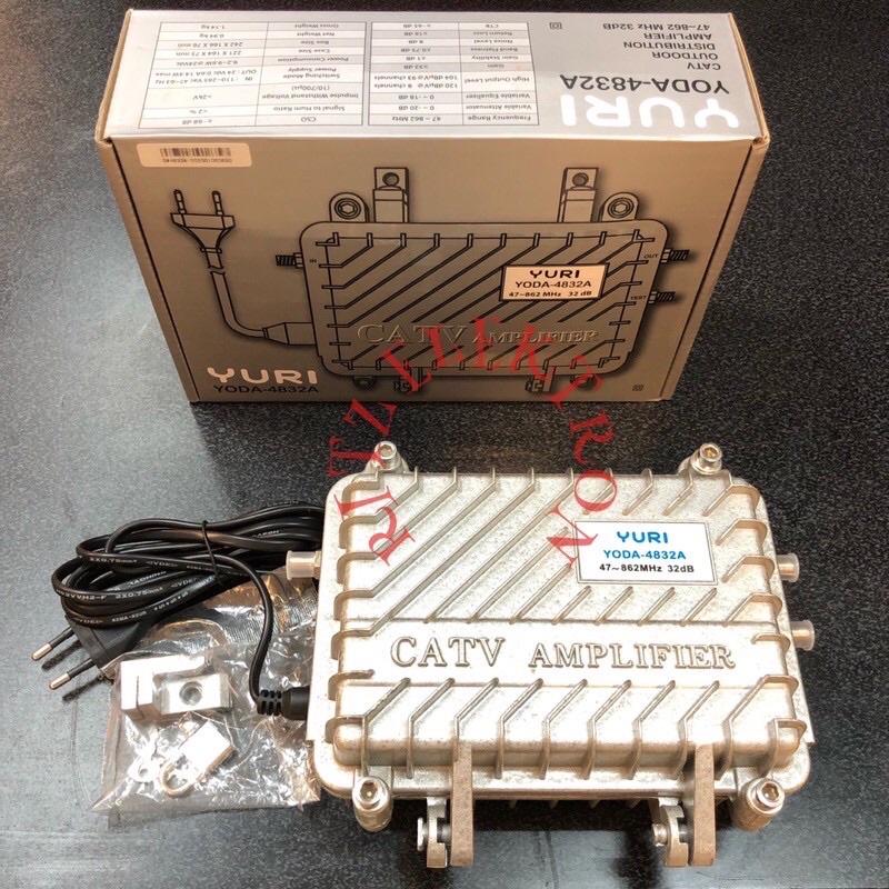 Jual Booster RF MATV/CATV Amplifier YURI YODA-4832A local supply 220VAC ...