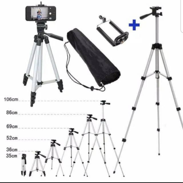 Jual TRIPOD HANDPHONE CAMERA GO PRO 1 METER FREE HOLDER U | Shopee ...