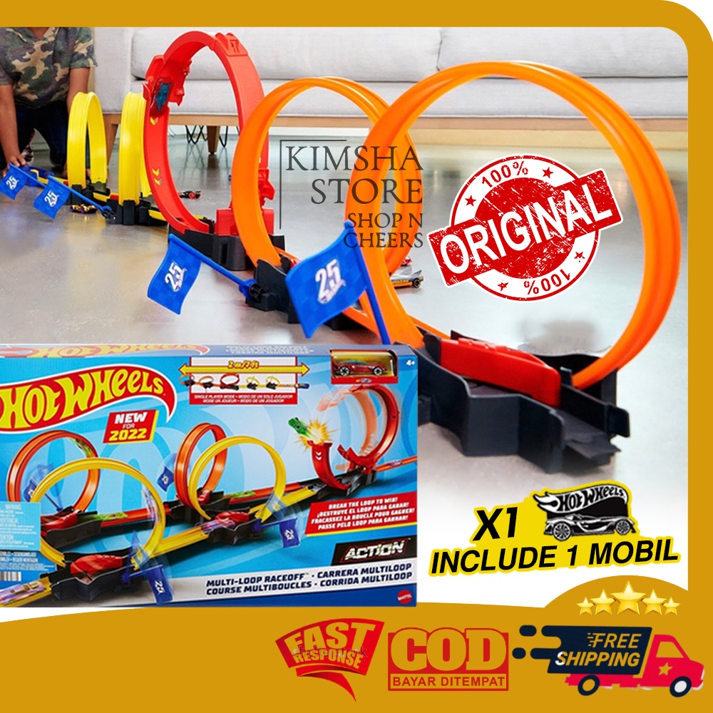 Jual Hot Wheels Multi Loop Track Race Off Action Race Looping Aksi Trek ...