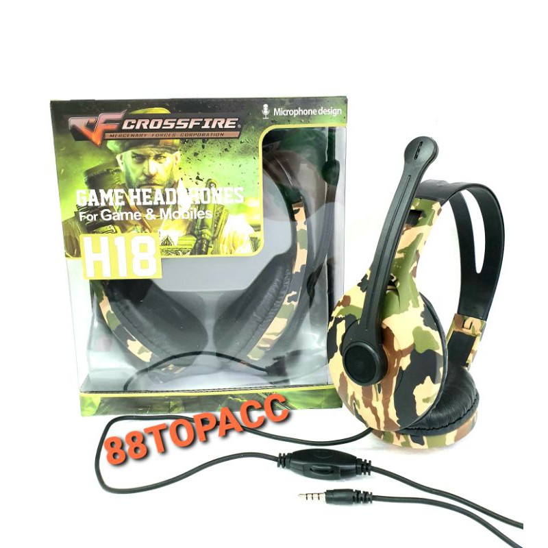 Jual Headset Headphone Gaming Stereo With Mic Motif ARMY / Headphone Hp ...