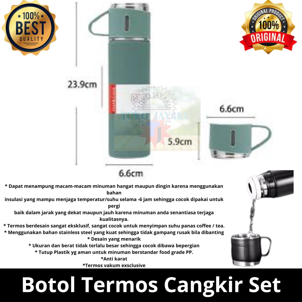 Jual TJ Botol Minum Thermos 500ml Vacuum Cup Stainless Cangkir gelas ...