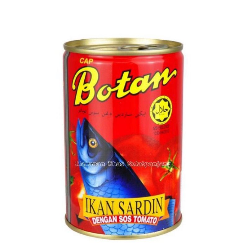 Jual Ikan Sarden Botan Ikan Sardin Dengan Sos Tomato Halal 425Gram ...