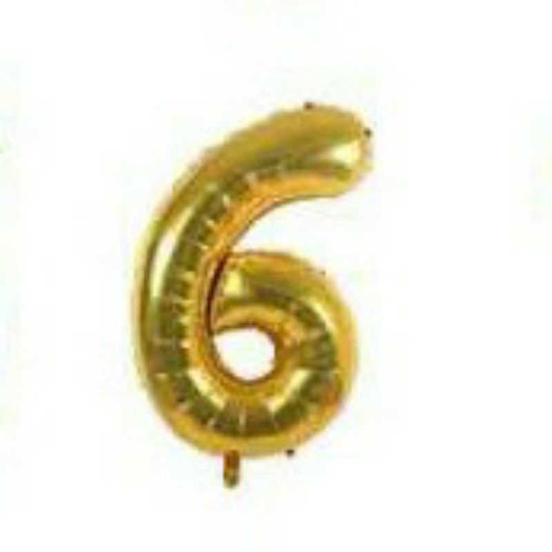 Jual Balon Foil Huruf Angka 16 inch Gold Emas (40cm) | Shopee Indonesia