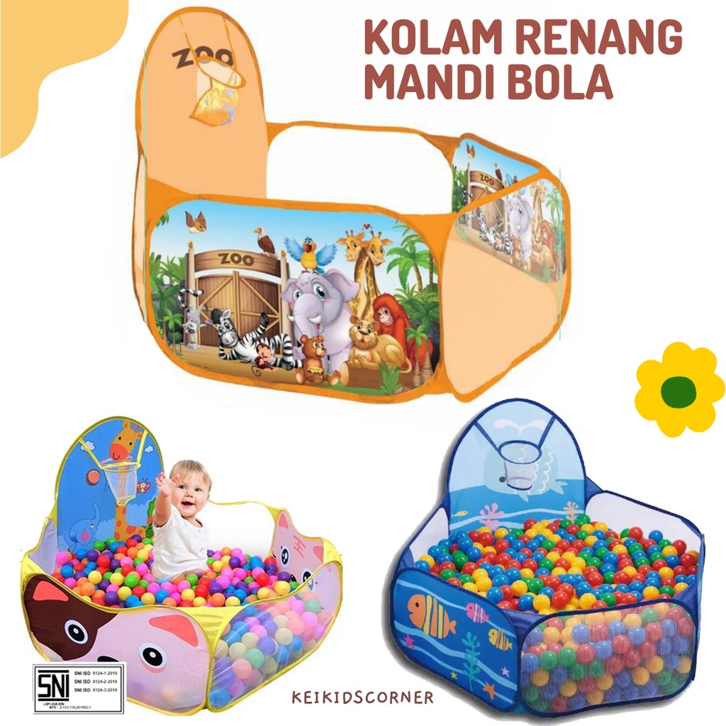 Jual Obral Mainan Anak Kolam Mandi Bola Tenda Ada Keranjang Ring Bola ...