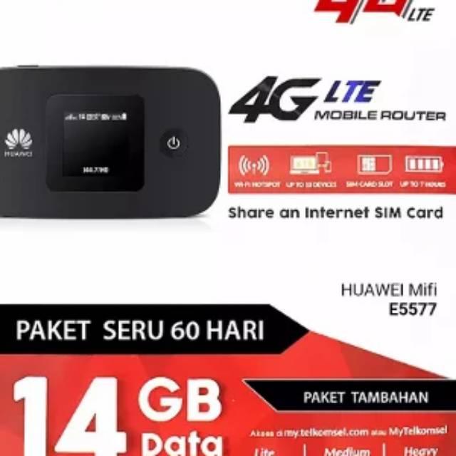 Jual HUAWEI Mifi E5577 Telkomsel Bundling 14GB 2 Bulan (Unlock Version ...