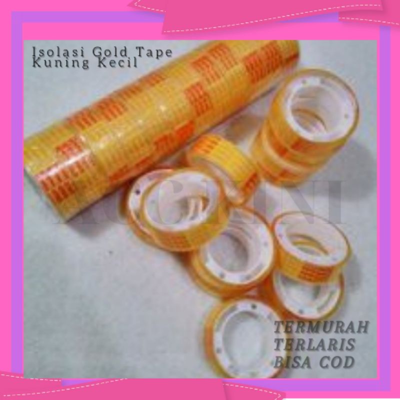 Jual AcccKini - Isolasi Gold Tape Kuning Kecil Bening Solatip Kecil ...