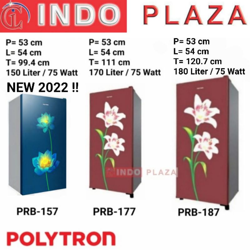 Jual KULKAS POLYTRON 1 Pintu PRB-157 / 177 / 187 NEW 2022 BUNGA TIMBUL ...