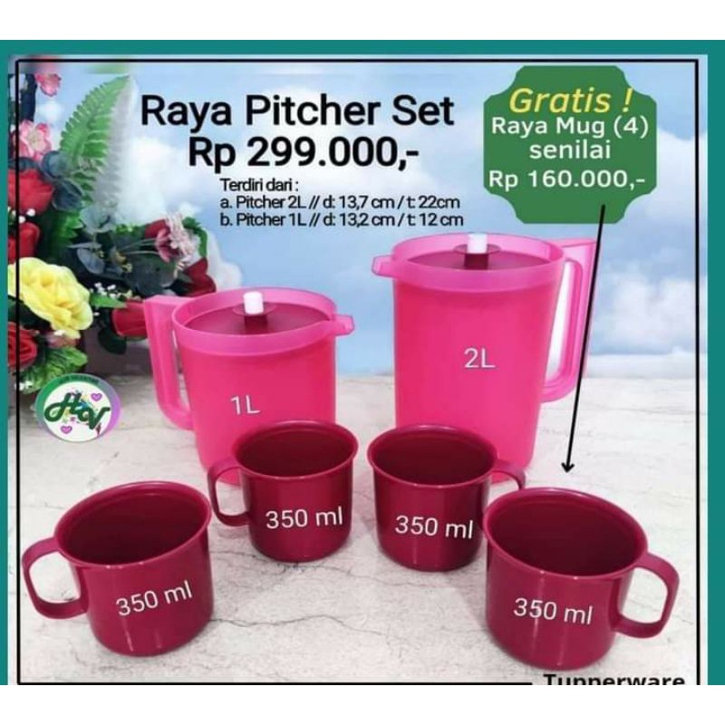 Jual Raya pitcher raya mug teko dan gelas tupperware | Shopee Indonesia